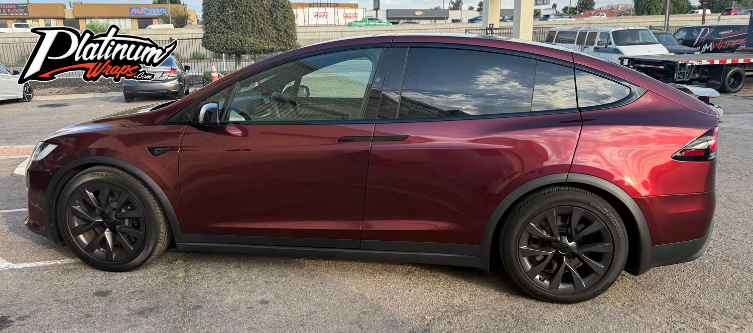 Blue Tesla Color Change Wrap - Platinum Wraps San Bernardino